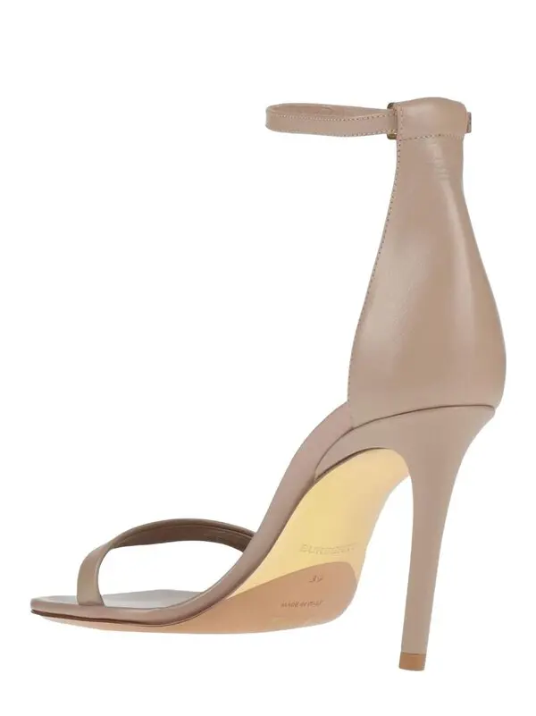 Burberry Leather High Heel Sandals - Beige