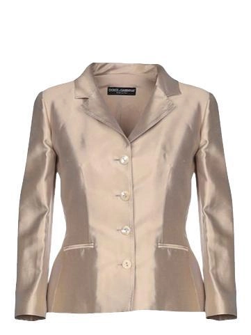 Dolce & Gabbana Single-breasted Crepe Blazer With Lapel Collar - Nude