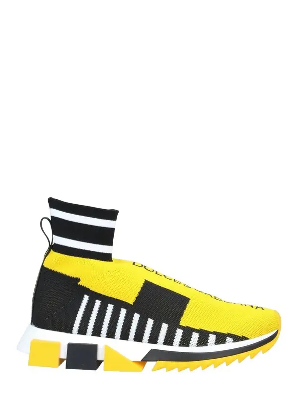 Dolce & Gabbana Letter Print Sock Sneakers - Black