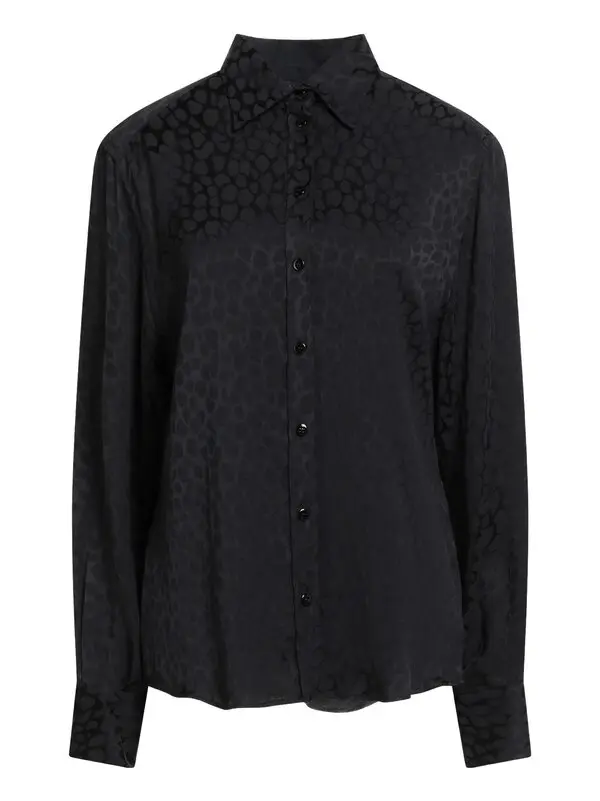 Dolce & Gabbana Leopard-print Satin Jacquard Button-up Shirt - Black