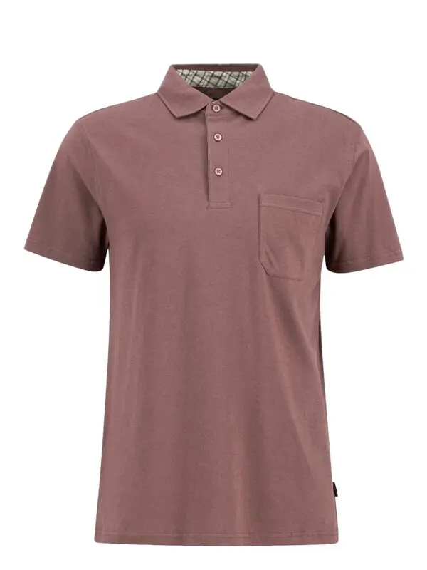 Barbour Short-sleeved Polo Shirt With Patch Pockets - Brown