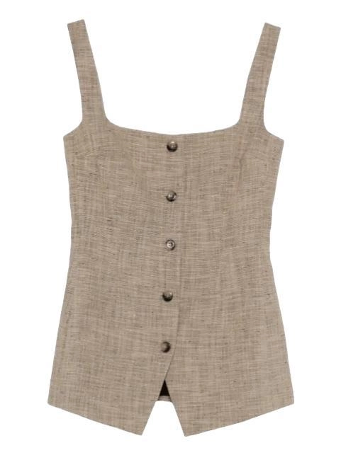 Nanushka Square Neck Tailored Vest - Nude