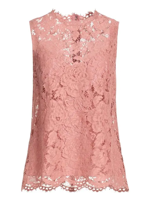 Dolce & Gabbana Sleeveless Lace Top - Pink