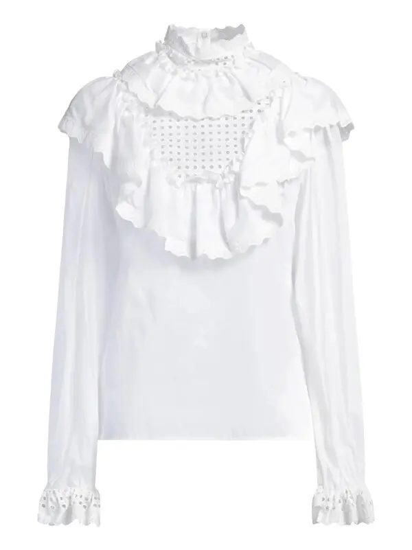 Dolce & Gabbana Pleated Long-sleeve Top - White