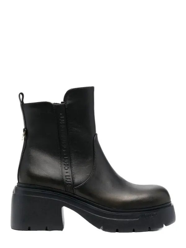 Liu Jo Leather Ankle Boots - Black