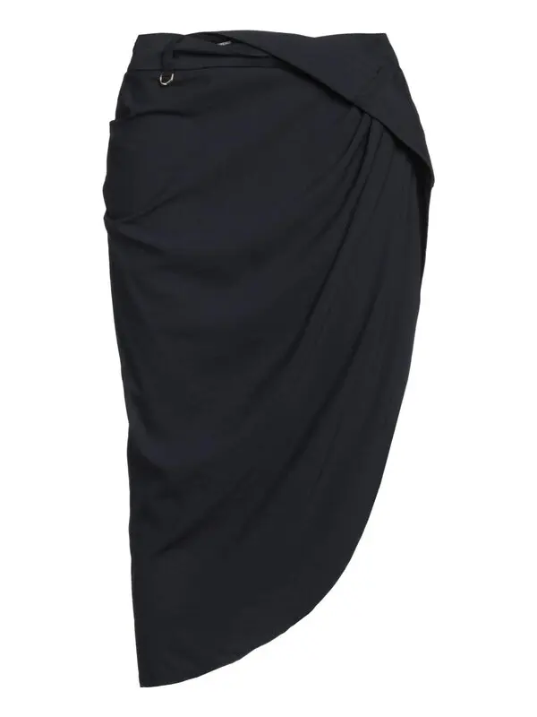 Jacquemus Asymmetrical Solid-color Mini Skirt - Blue