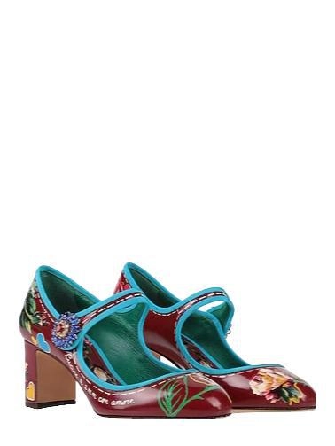 Dolce & Gabbana Floral Grosgrain Leather Mary Janes - Multicolor