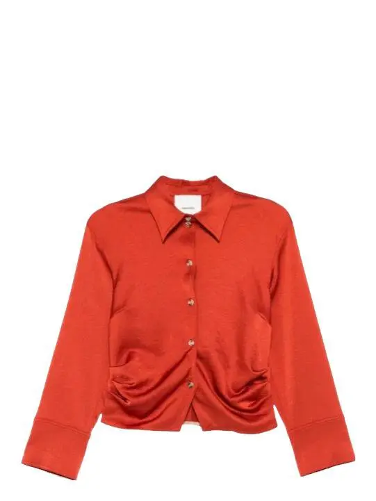 Nanushka Hildie Cinched Shirt - Red