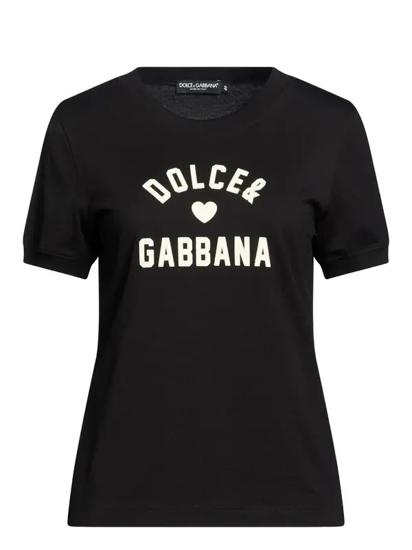 Dolce & Gabbana Jersey T-shirt With Appliqu - Black