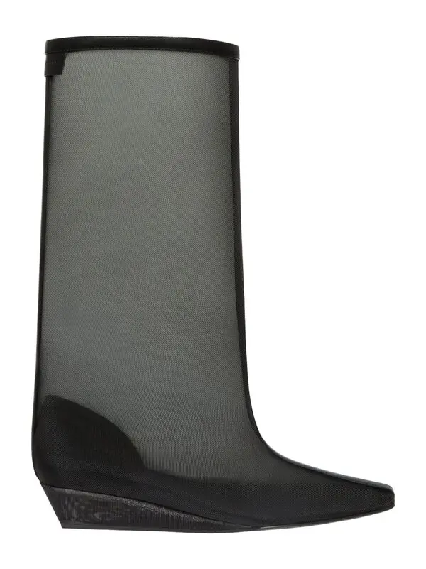 COURREGES Melting Mesh Wedge Boots - Black
