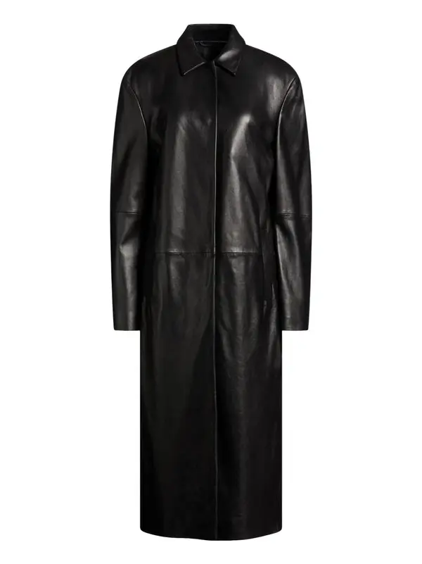 DIESEL® Leather Long Coat - Black