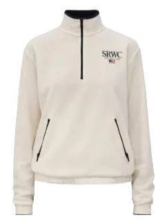 SPORTY  RICH Sporty & Rich Half-zip Fleece Jacket - White