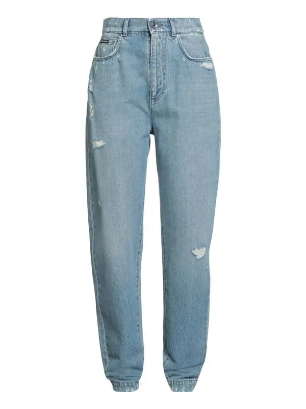 Dolce & Gabbana Mid-rise Distressed Denim Jeans - Blue