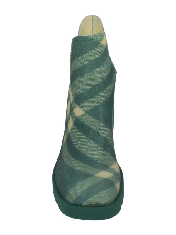 Burberry Checked Rainproof Ankle Boots - Green