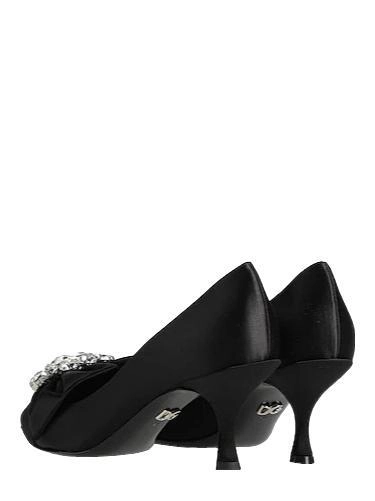 Dolce & Gabbana Embellished Pointed Toe Stiletto Heels - Black