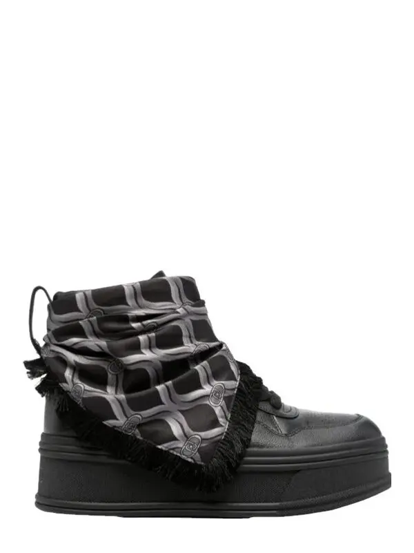 Liu Jo Selma High Top Sneakers With Scarf Detail - Black