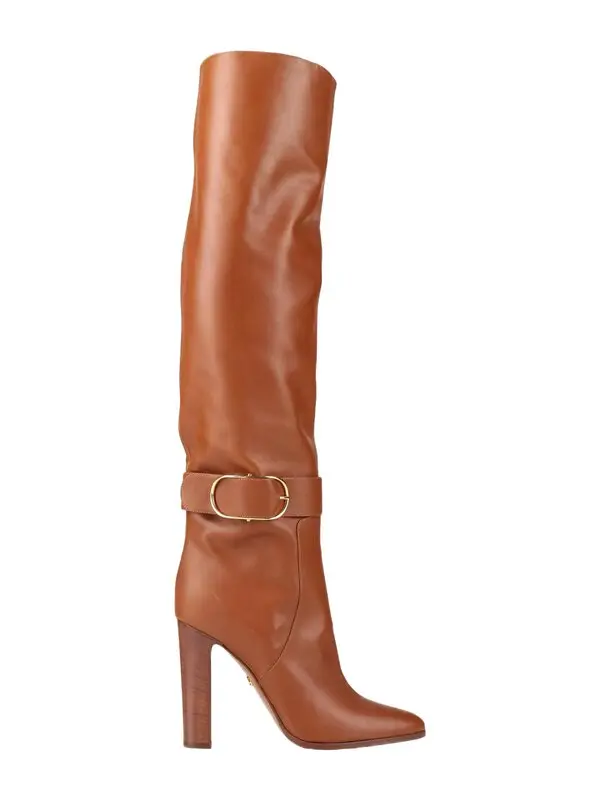 Dolce & Gabbana Over-the-knee Leather Boots With Buckle Detail - Brown