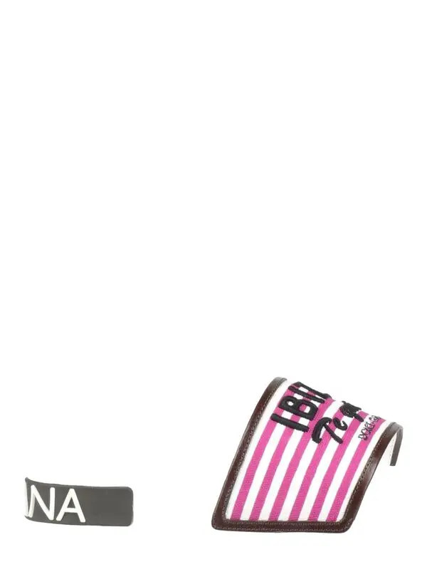 Dolce & Gabbana Striped Letter Print Slides - White