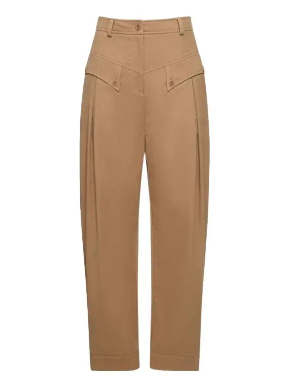 Alberta Ferretti Cotton Gabardine Balloon Pants - Brown