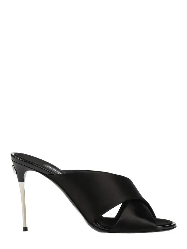 Dolce & Gabbana Satin High Heel Sandals - Black