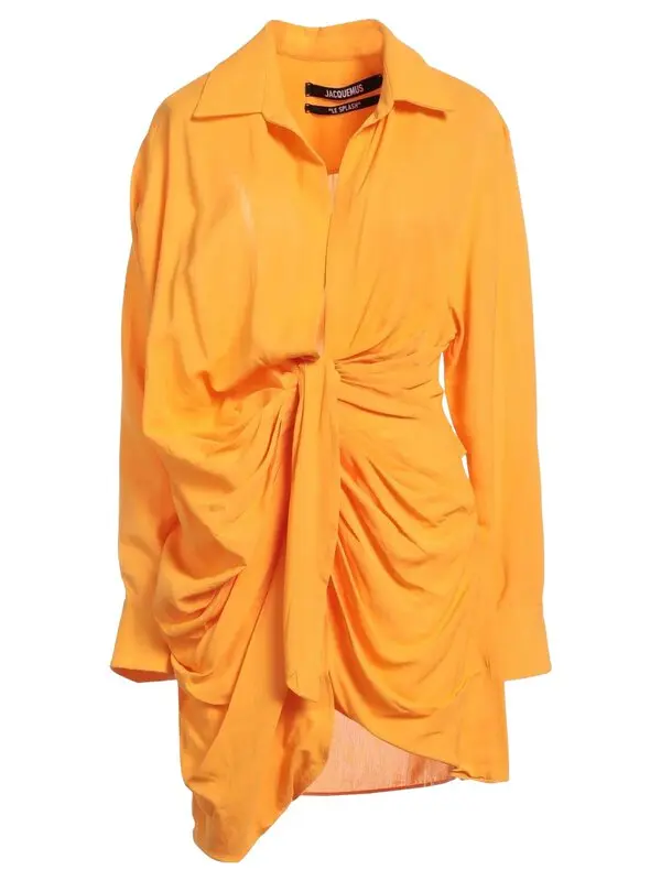 Jacquemus Draped Shirt Dress - Orange