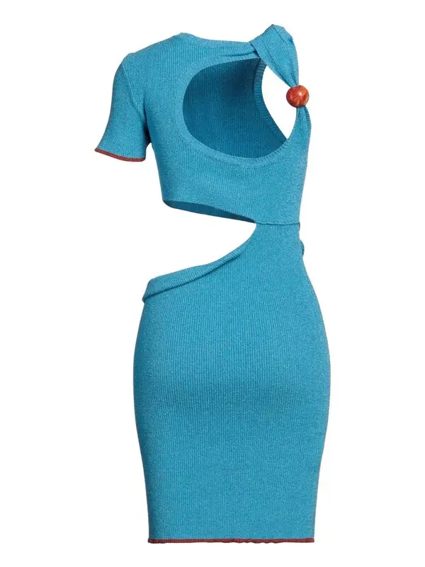 Jacquemus One-shoulder Knit Dress - Turquoise