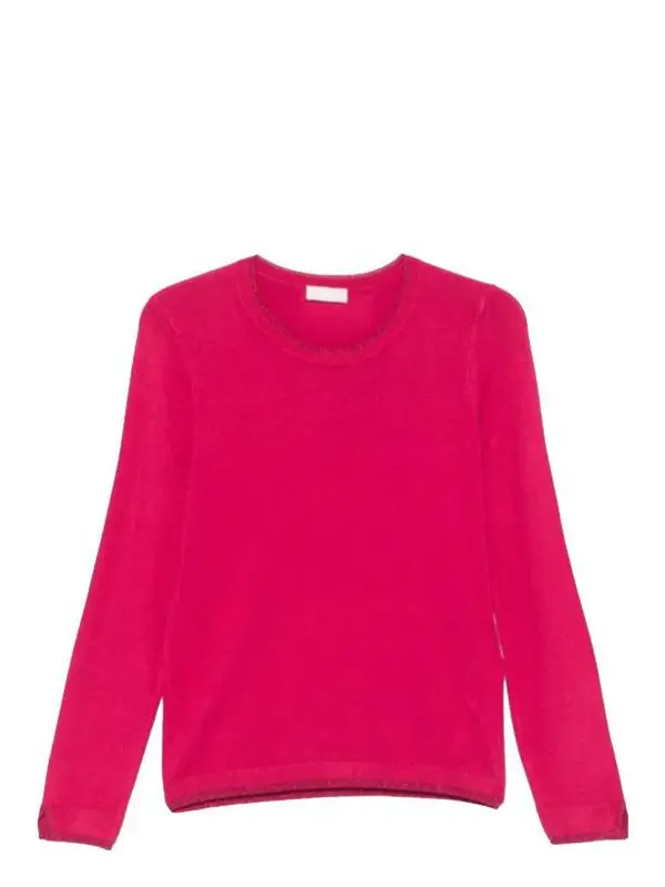 Liu Jo Ribbed Trim Crewneck Jumper - Red