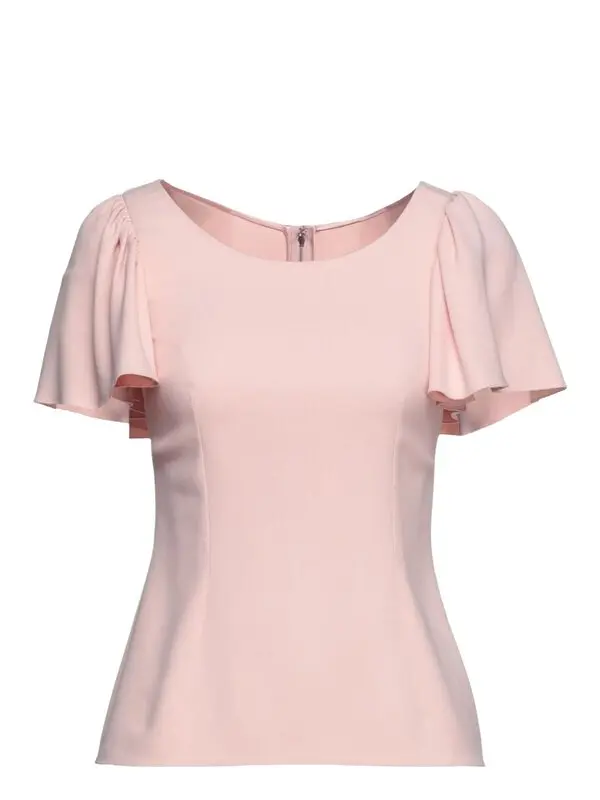 Dolce & Gabbana Short Sleeve Top With Zipper Detail - Pink