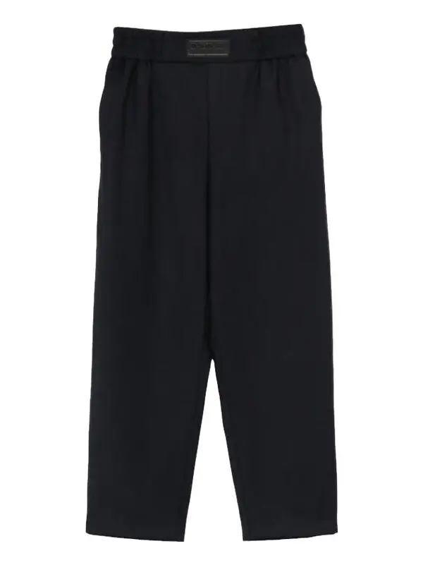 Balmain Elasticated Waistband Trousers With Logo Detail - Black
