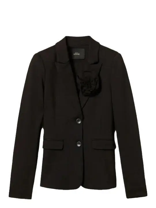 TWINSET Floral-brooch Blazer - Black