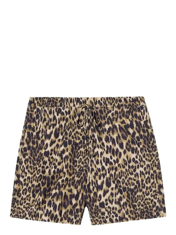 NILI LOTAN Drawstring Leopard-print Shorts - Neutrals