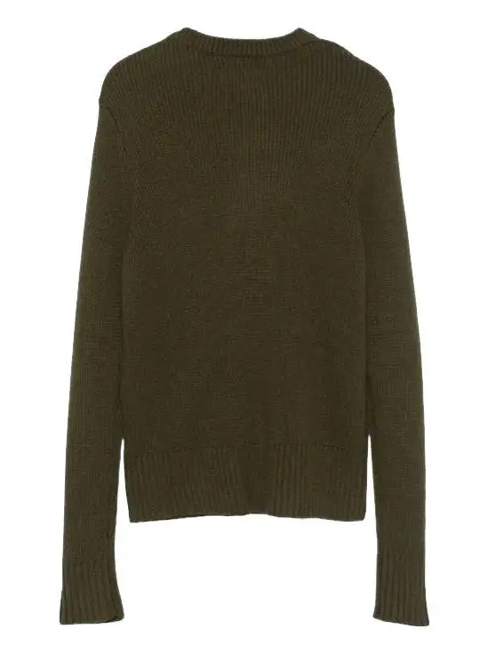 Zadig&Voltaire Ribbed Knit Sweater With Rhinestone Embellishments - Green