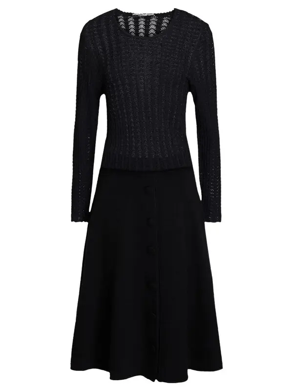 Dolce & Gabbana Knitted Flare-sleeve Dress - Black