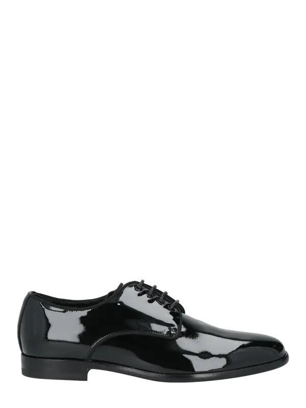 Dolce & Gabbana Patent Leather Lace-up Derby Shoes - Black