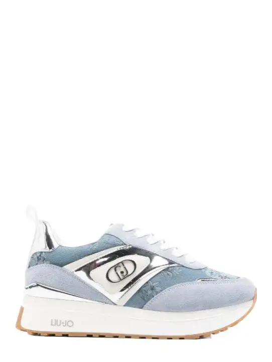 Liu Jo Floral Print Sneakers With Silver Tone Detailing - White