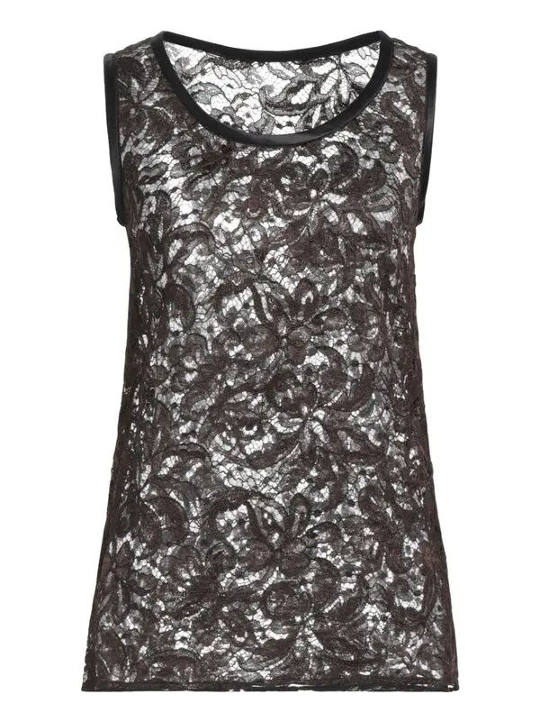 Dolce & Gabbana Sleeveless Lace Top - Dark Brown