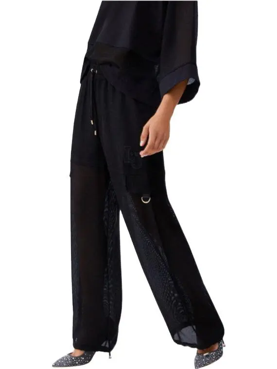 Liu Jo Mesh Cargo Pants - Black