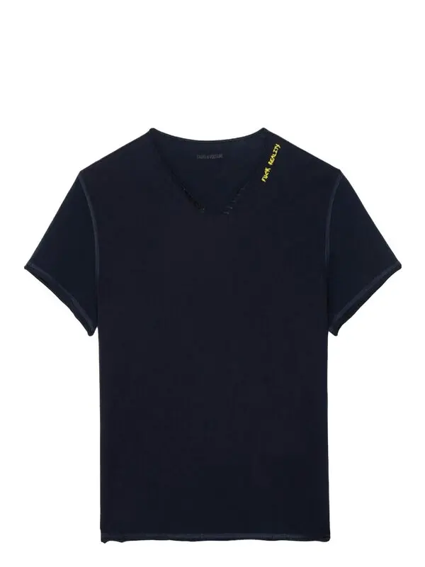 Zadig&Voltaire Monsatir Henley Short-sleeve T-shirt - Black