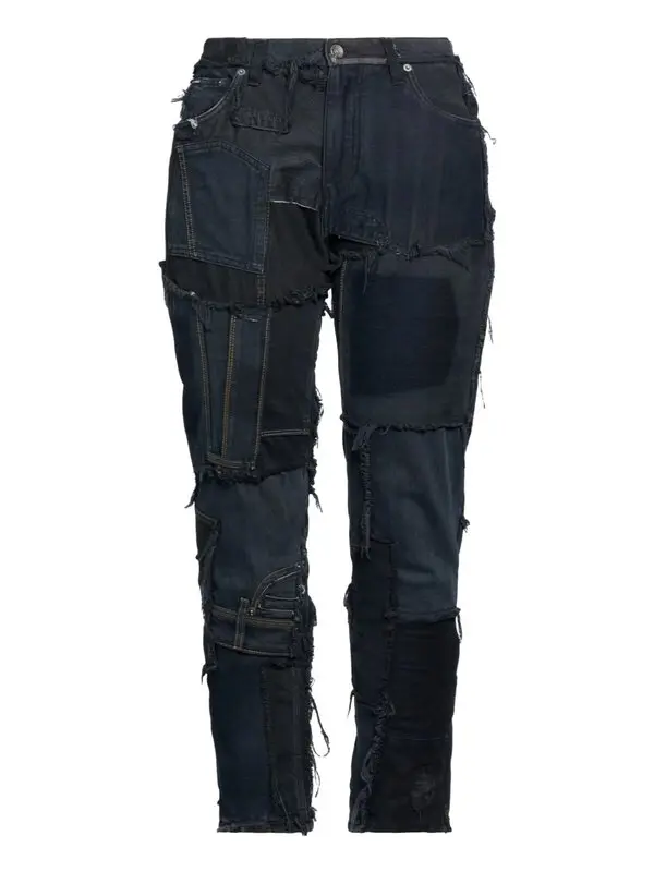 Dolce & Gabbana Slim-fit Patchwork Denim Jeans - Black