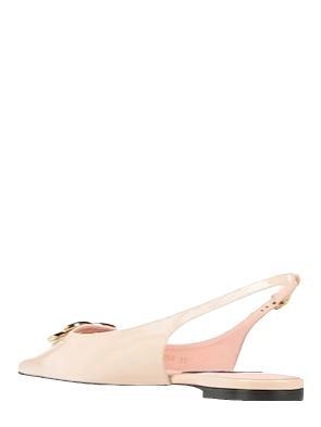 Dolce & Gabbana Pointed Toe Patent Leather Slingback Ballet Flats - Pink
