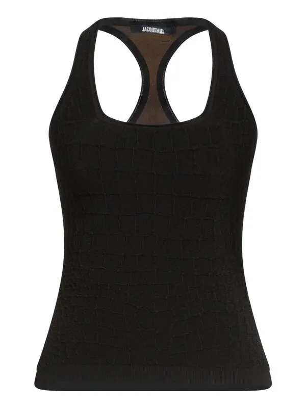 Jacquemus Sleeveless Top With Textured Finish - Black