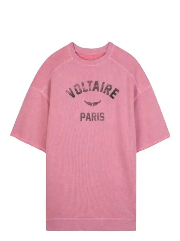 Zadig&Voltaire Raglan Sleeve Logo T-shirt Dress - Pink
