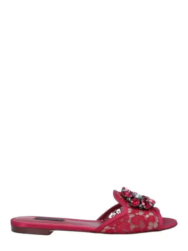 Dolce & Gabbana Lace Print Sandals - Red
