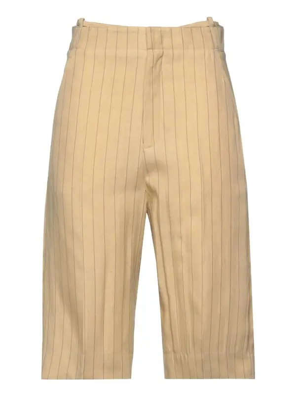 Jacquemus Striped Cotton Blend Casual Pants - Gold