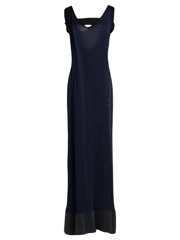 Jacquemus Sleeveless V-neck Flared Jersey Maxi Dress - Blue
