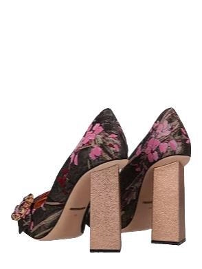 Dolce & Gabbana Floral Print Embellished High Heel Pumps - Brown