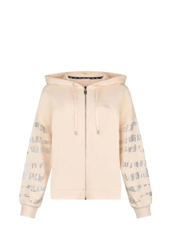 Liu Jo Studded Zip-up Hoodie - Champagne