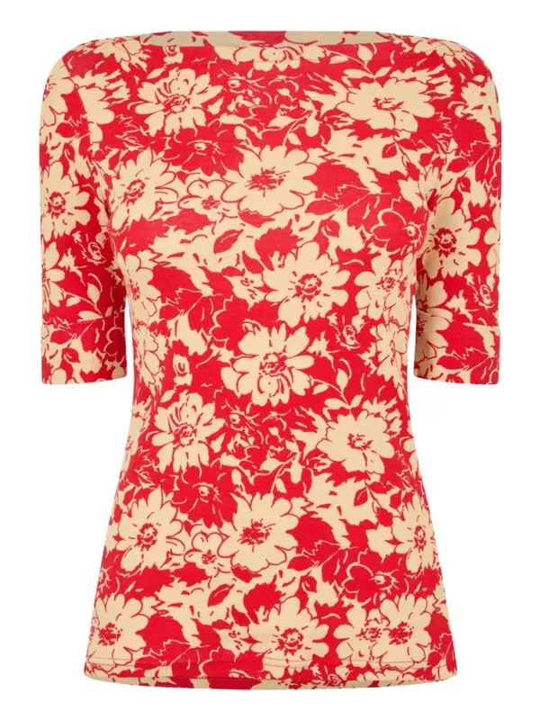 Ralph Lauren Floral Print Top - Red