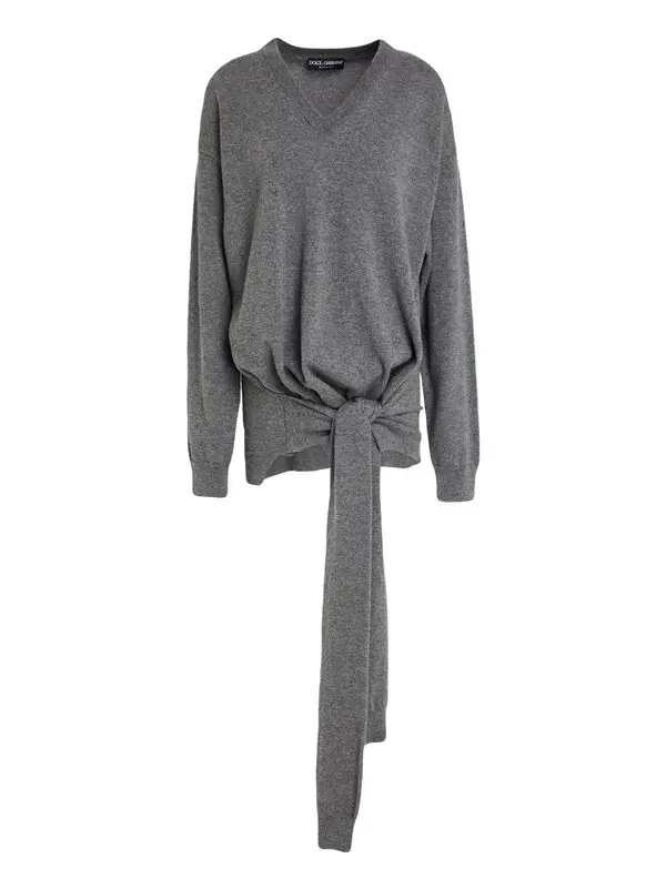 Dolce & Gabbana Lightweight Cashmere V-neck Sweater - Grey