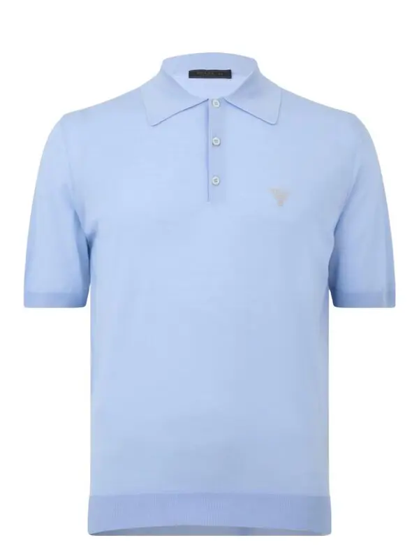 Prada Fine Wool Polo Shirt - Blue